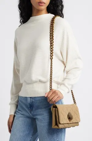Kurt Geiger Mini Kensington Quilted Crossbody Bag - Light Beige