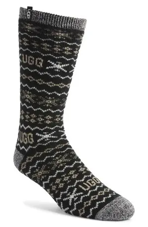 UGG Keavy Cozy Crew Socks - Black Multi Uggisle