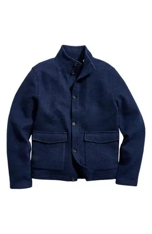 Billy Reid Garrett Stand Collar Jacket - Navy