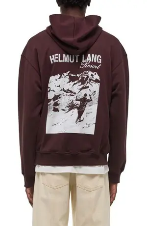 Helmut Lang Skier Cotton Hoodie - Mahogany