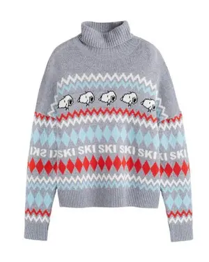 Chinti & Parker Wool-cashmere Snoopy Ski Rollneck Sweater