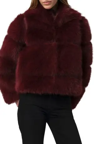 Apparis Sai Faux Fur Coat - Merlot