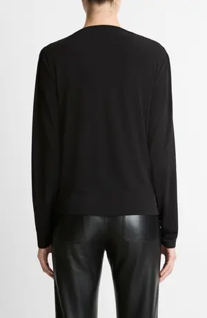 Vince Cowl Neck Knit Top - Black