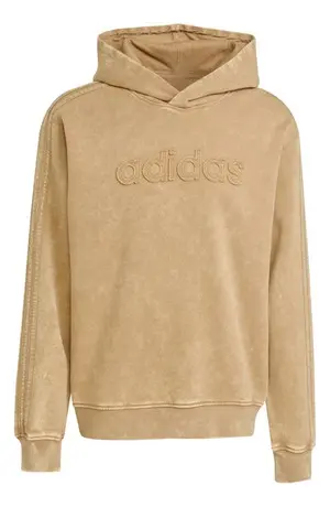 Adidas Washed Cotton Blend Relaxed Hoodie - Cardbo