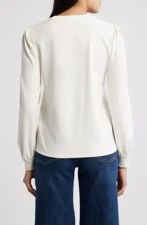 Caslon Blouson Sleeve Top - Ivory Pristine