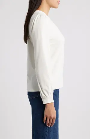 Caslon Blouson Sleeve Top - Ivory Pristine