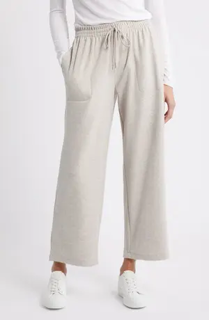 Caslon Ankle Wide-leg Sweatpants - Beige Taupe