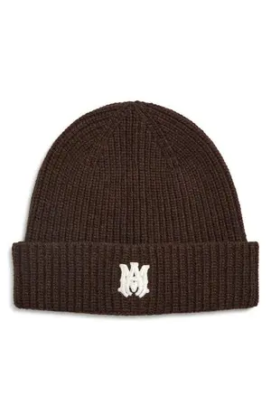 Amiri Wool Beanie - Dark Brown