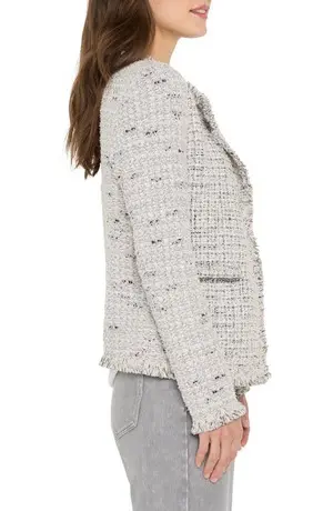 NIC+ZOE Chain Trim Fringe Knit Jacket