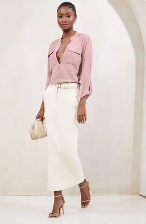 LIPSY Half Zip Utility Top - Pink