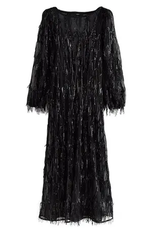 NEXT Sequin Tassel Long Sleeve Maxi Dress