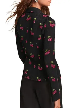 NEXT Cherry Print Plissé Shirt