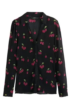 NEXT Cherry Print Plissé Shirt
