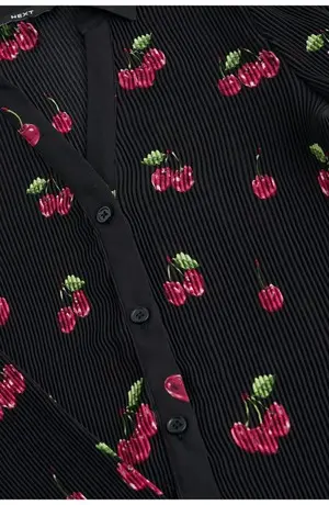 NEXT Cherry Print Plissé Shirt