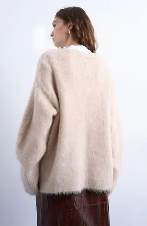 Topshop Alpaca Blend Button Cardigan