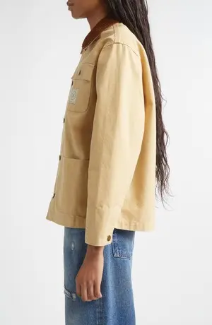 SPORTY & RICH Cotton Painters Chore Jacket - Tan