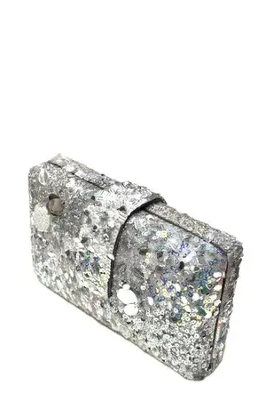 SIMITRI Sequin Embellished Clutch - Silver