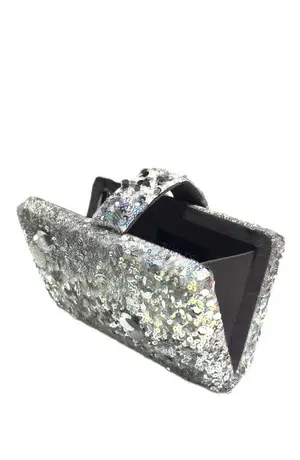 SIMITRI Sequin Embellished Clutch - Silver