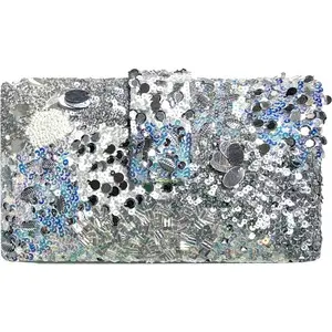 SIMITRI Sequin Embellished Clutch - Silver