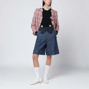 Valentino Garavani Denim Bermuda Shorts With Bow