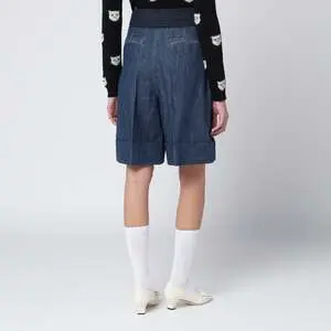 Valentino Garavani Denim Bermuda Shorts With Bow