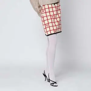 Valentino Garavani Check Vlogo Pattern Skirt - Multicolor