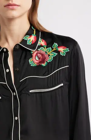 The Great. Heirloom Rose Snap-up Shirt