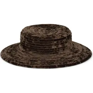 GIGI BURRIS MILLINERY Dominique Crushed Velvet Hat - Crushed Velvet Chocolate