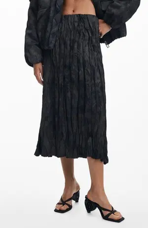 Desigual Pleated Midi Skirt