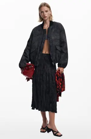 Desigual Pleated Midi Skirt