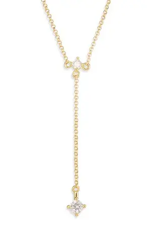 Nordstrom Cubic Zirconia Y-necklace - 14k Gold Plated