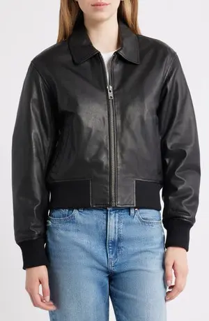 SCHOTT Leather Bomber Jacket