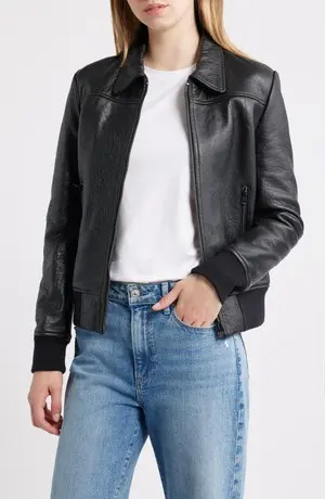 SCHOTT Leather Flight Jacket - Black