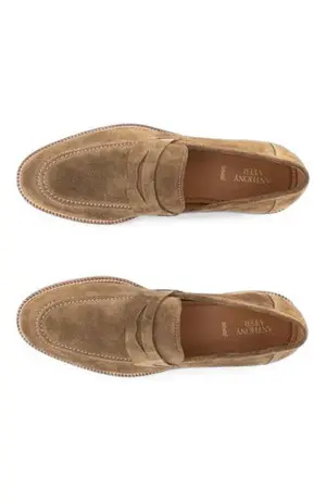 ANTHONY VEER Brighton Penny Loafer - Cigar Suede
