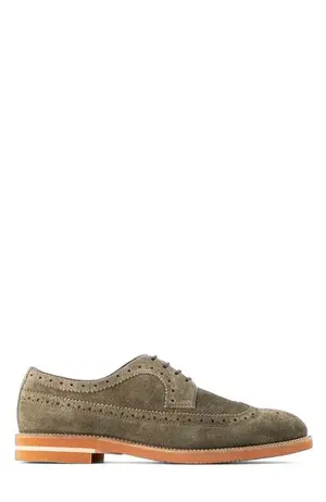 ANTHONY VEER Hamilton Wingtip Derby - Olive Suede