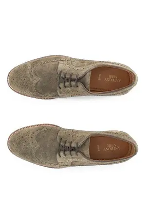ANTHONY VEER Hamilton Wingtip Derby - Olive Suede