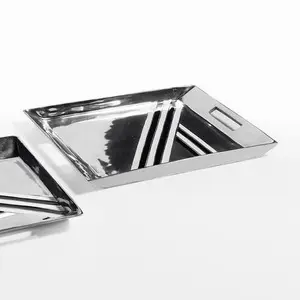LUNARES Tray 'ascot - Silver & Black