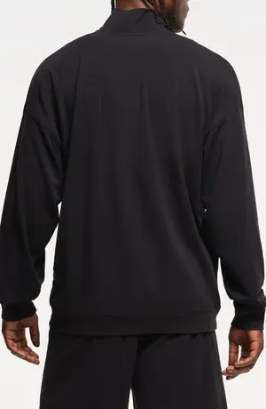 SKIMS Jersey Lounge Quarter Zip Pullover - Obsidian