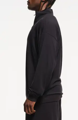 SKIMS Jersey Lounge Quarter Zip Pullover - Obsidian