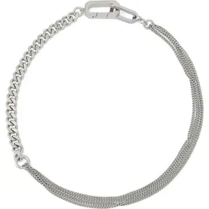 ALLSAINTS Mix Chain Collar Necklace - Shiny Silver
