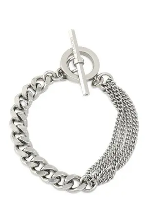 ALLSAINTS Mix Chain Toggle Bracelet - Shiny Silver