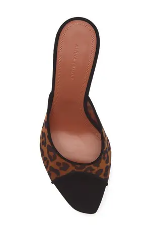 Amina Muaddi Alexa Slide Sandal - Mesh Leopard
