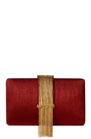 SIMITRI SIMITRI Dupioni Silk Fringe Clutch