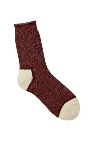 WATSON'S Heat Thermal Crew Socks Burgundy Mix/cream