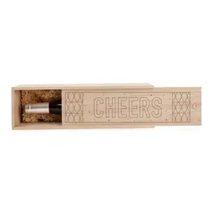 TRUE BRANDS Cheers! Wine Box - Wood