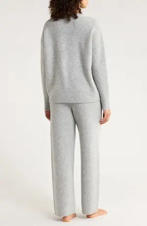 Nordstrom Ribbed Lounge Set - Grey Heather