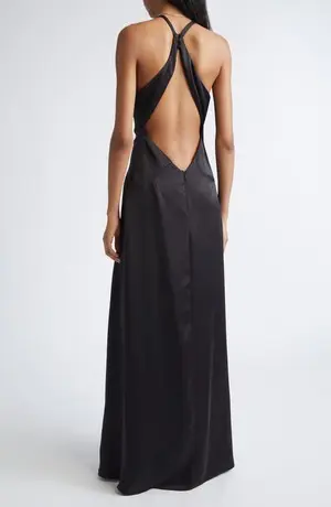 Ramy Brook Belle Plunge Neck Gown - Black