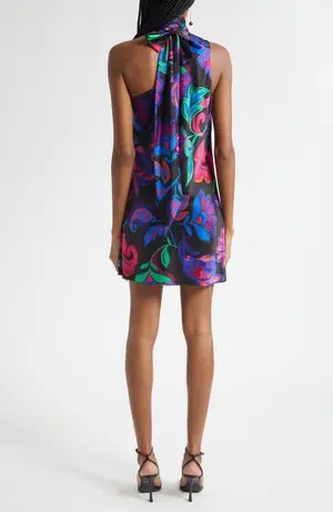 Ramy Brook Dolly Asymmetric Stretch Silk Minidress