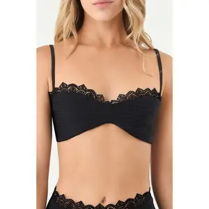 BOAMAR Bondy Lace Trim Swim Top - Black