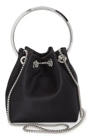 JIMMY CHOO Bon Bon Top Handle Bag - Black/silver